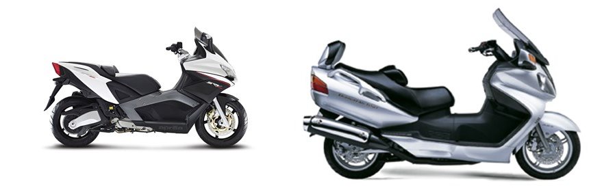 Motorrad Vergleich Aprilia SRV 850 i.e. ABS/ATC 2018 vs. Suzuki Burgman ...