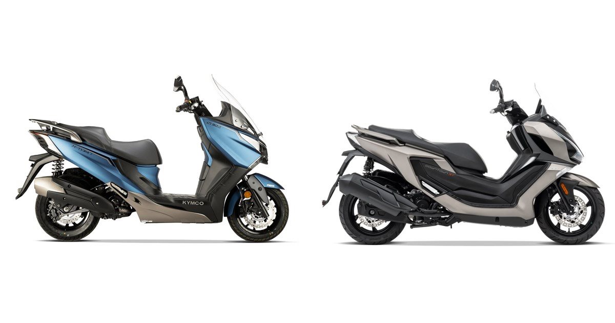 Motorrad Vergleich Kymco X-Town CT 300i ABS 2024 vs. Kymco Downtown GT 350i TCS 2025