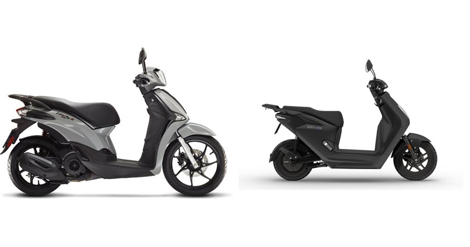 Motorrad Vergleich Piaggio Liberty 125 S 2023 vs. Honda EM1 e 2023