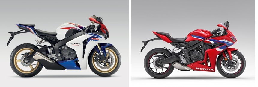 Motorrad Vergleich Honda CBR1000RR Fireblade 2009 vs. Honda CBR650R 2025