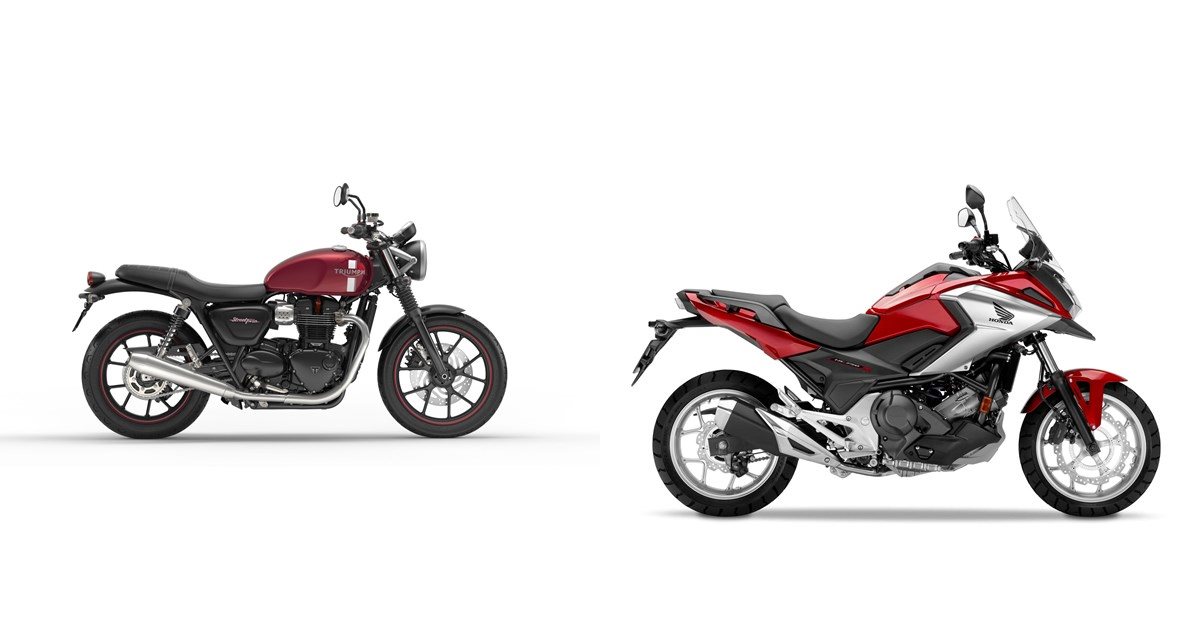 Comparaison des motos Triumph Street Twin 2017 VS. Honda NC750X 2016