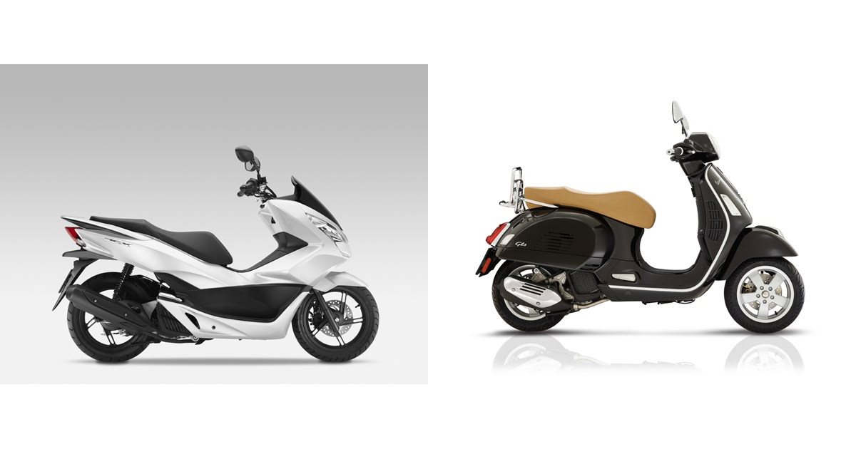 Motorrad Vergleich Honda PCX125 2020 vs. Vespa GTS 125 i.e. 2018