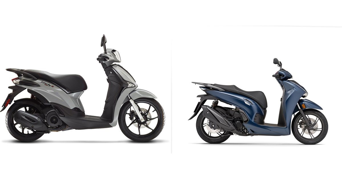 Motorrad Vergleich Piaggio Liberty 125 S 2024 vs. Honda SH350i 2025