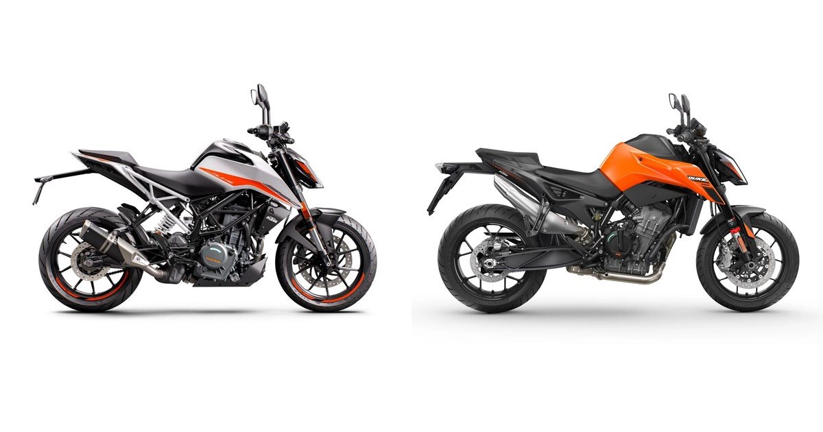 Motorrad Vergleich KTM 390 Duke 2022 vs. KTM 790 Duke 2025
