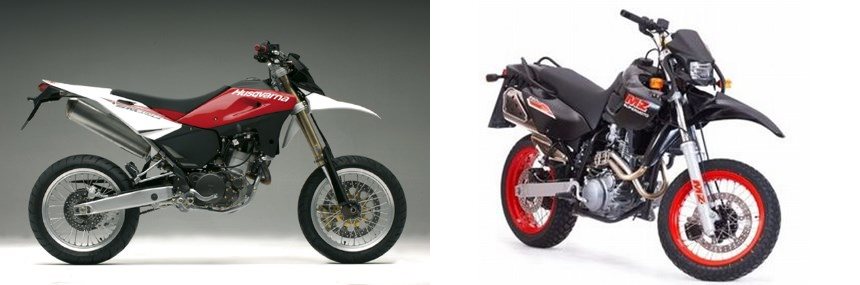 Motorrad Vergleich Husqvarna SM 610 2008 vs. MZ 660 Supermoto 2009