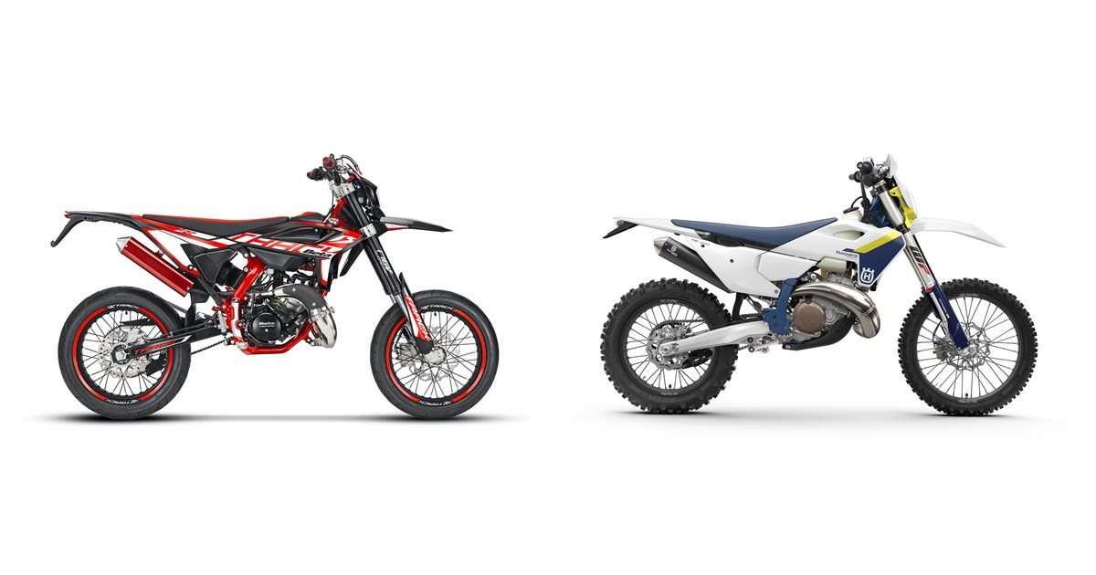 Motorrad Vergleich Beta RR 50 Motard Track 2024 vs. Husqvarna TE 300 2025