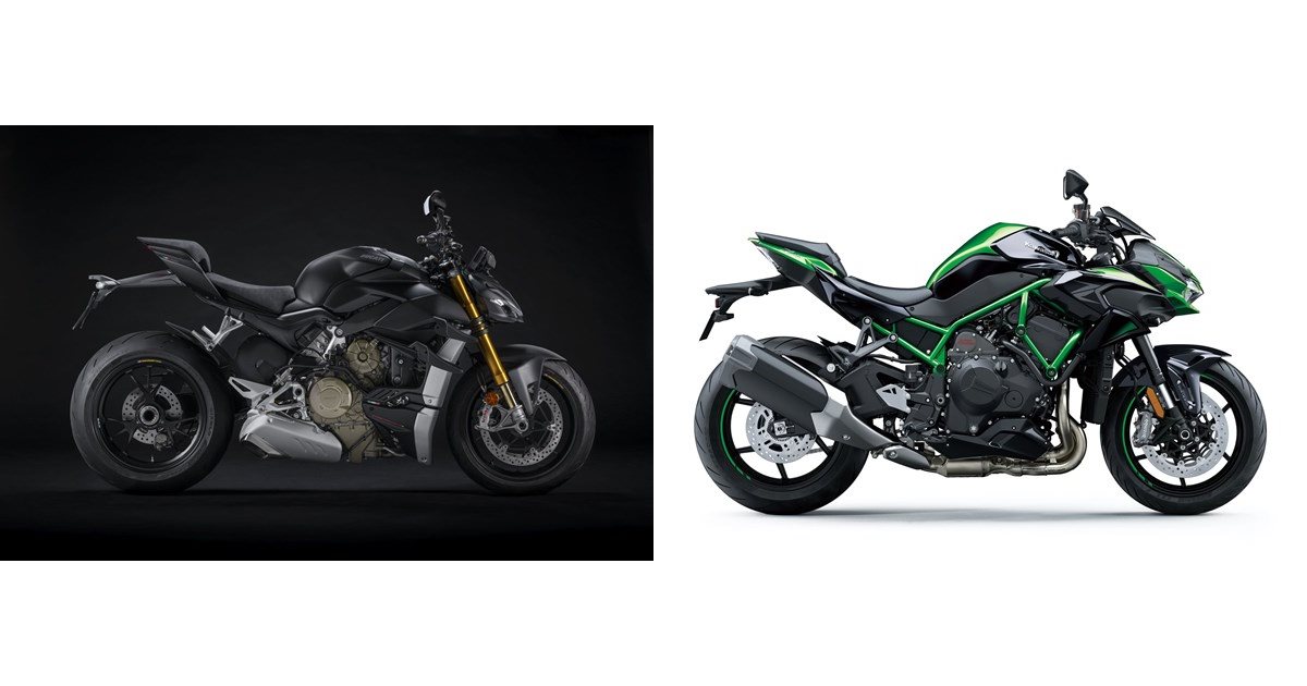 Motorrad Vergleich Ducati Streetfighter V4 S 2021 vs. Kawasaki Z H2 2022