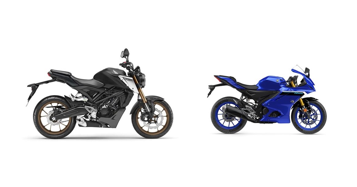 Motorrad Vergleich Honda CB125R 2023 vs. Yamaha R125 2025