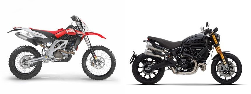 Motorrad Vergleich Aprilia RXV 450 2009 vs. Ducati Scrambler 1100 Sport ...