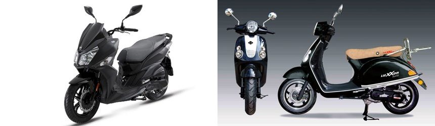 Motorrad Vergleich Sym Jet 14 50i 2019 vs. Luxxon Suvio 50 2010