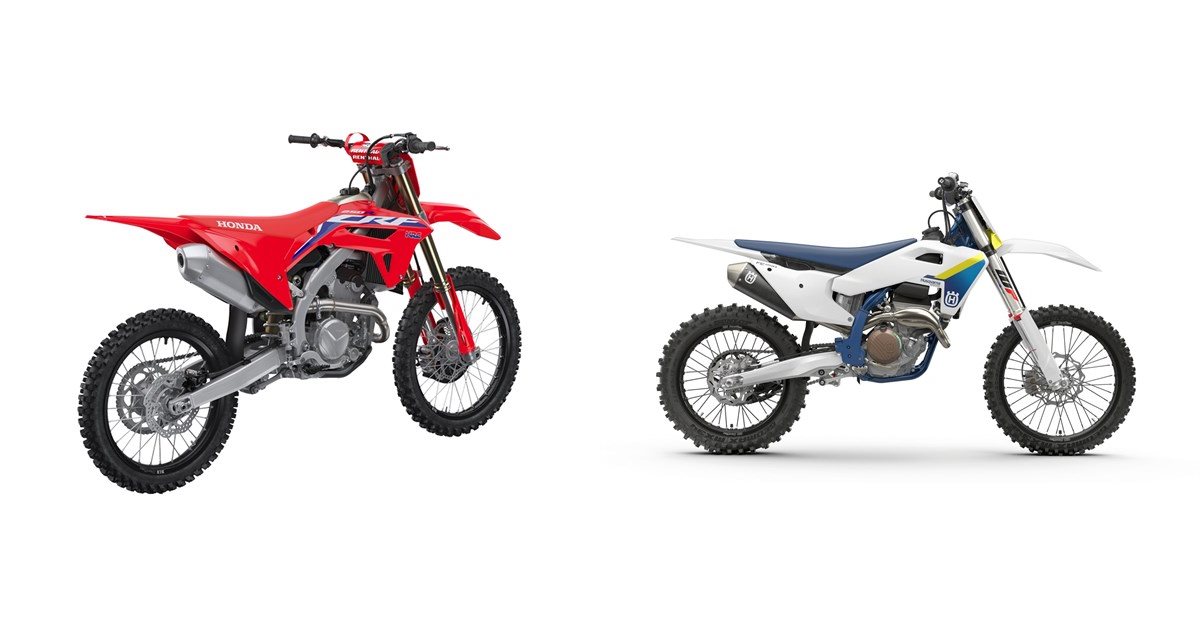 Motorrad Vergleich Red Moto CRF 250R 2022 vs. Husqvarna FC 250 2025