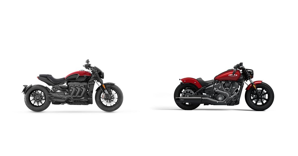 Motorrad Vergleich Triumph Rocket 3 Storm R 2025 vs. Indian Scout ...