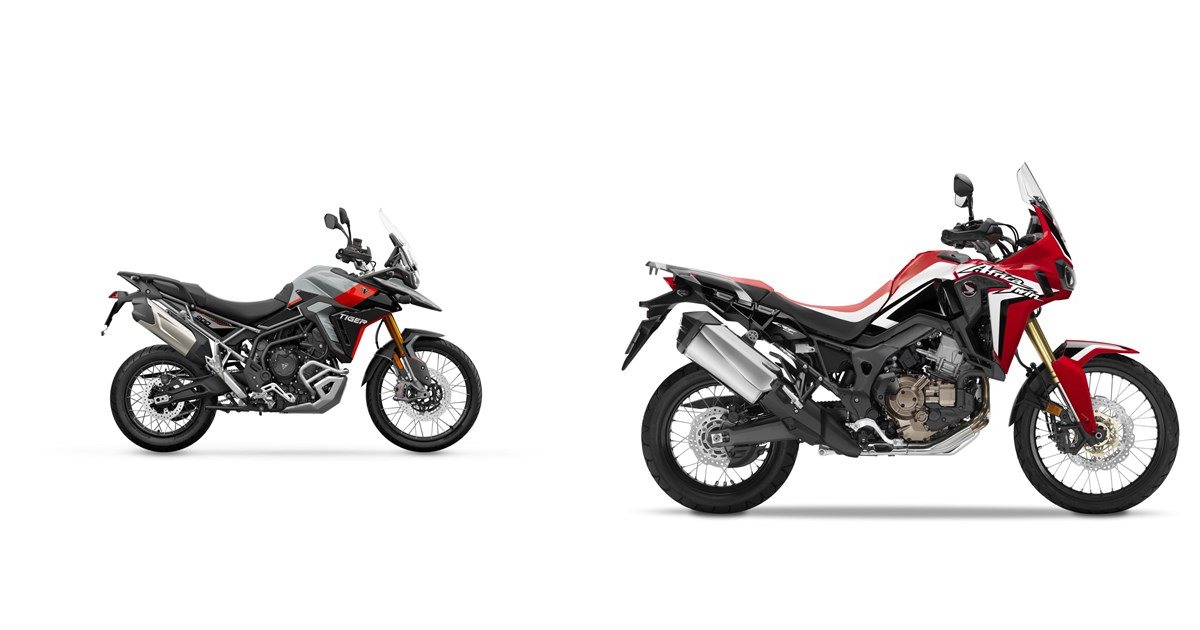 Motorrad Vergleich Triumph Tiger 900 Rally Pro 2024 vs. Honda CRF1000L ...