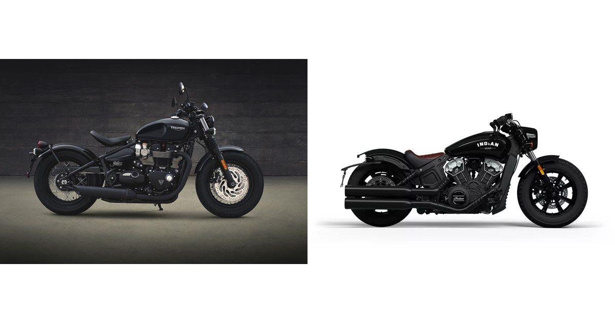 Motorrad Vergleich Triumph Bonneville Bobber Black 2018 vs. Indian ...