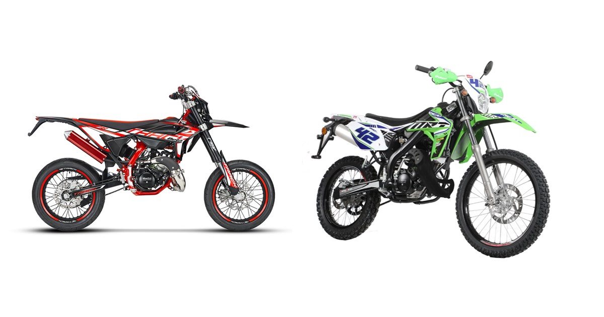 Motorrad Vergleich Beta RR 50 Motard Track 2024 vs. Rieju MRT Replica ...
