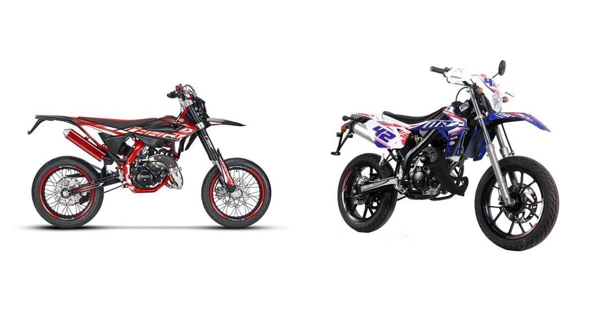 Motorrad Vergleich Beta RR 50 Motard Track 2024 vs. Rieju MRT Replica ...