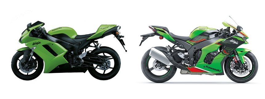 Motorrad Vergleich Kawasaki Ninja ZX-6R 2007 vs. Kawasaki Ninja ZX-10R 2024