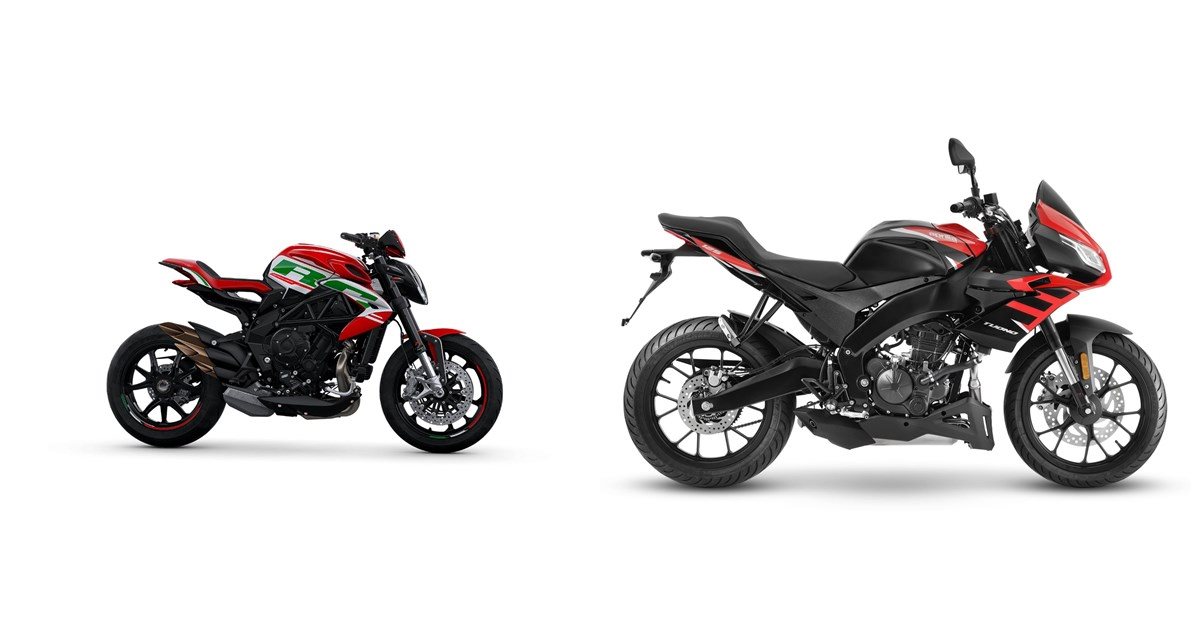 Motorrad Vergleich MV Agusta Dragster 800 RC SCS 2023 vs. Aprilia Tuono ...