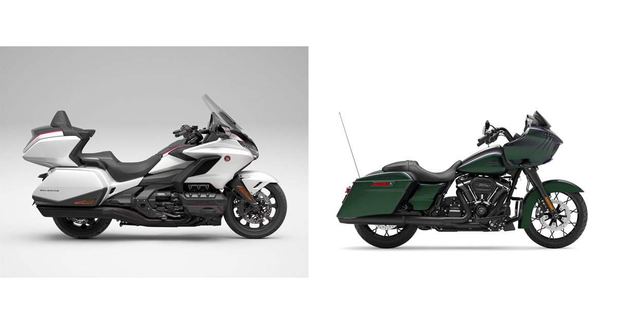Motorrad Vergleich Honda GL 1800 Goldwing Tour DCT 2024 vs. Harley ...