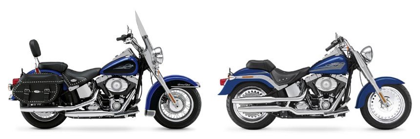 Motorrad Vergleich Harley-Davidson Softail Heritage Classic FLSTC 2008 vs. Harley-Davidson ...