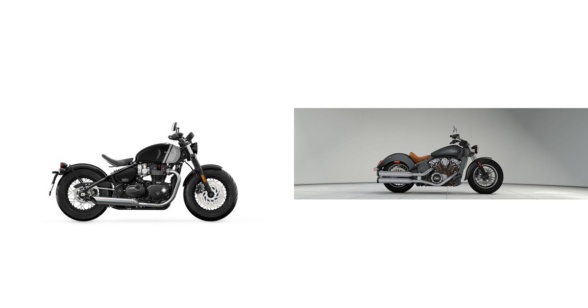 Comparaison des motos Triumph Bonneville Bobber 2024 VS. Indian Scout 2019