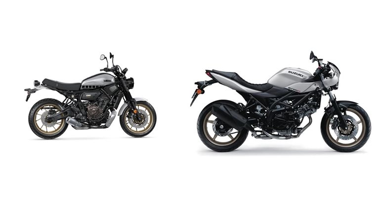 Motorrad Vergleich Yamaha XSR700 Legacy 2023 vs. Suzuki SV650X 2023