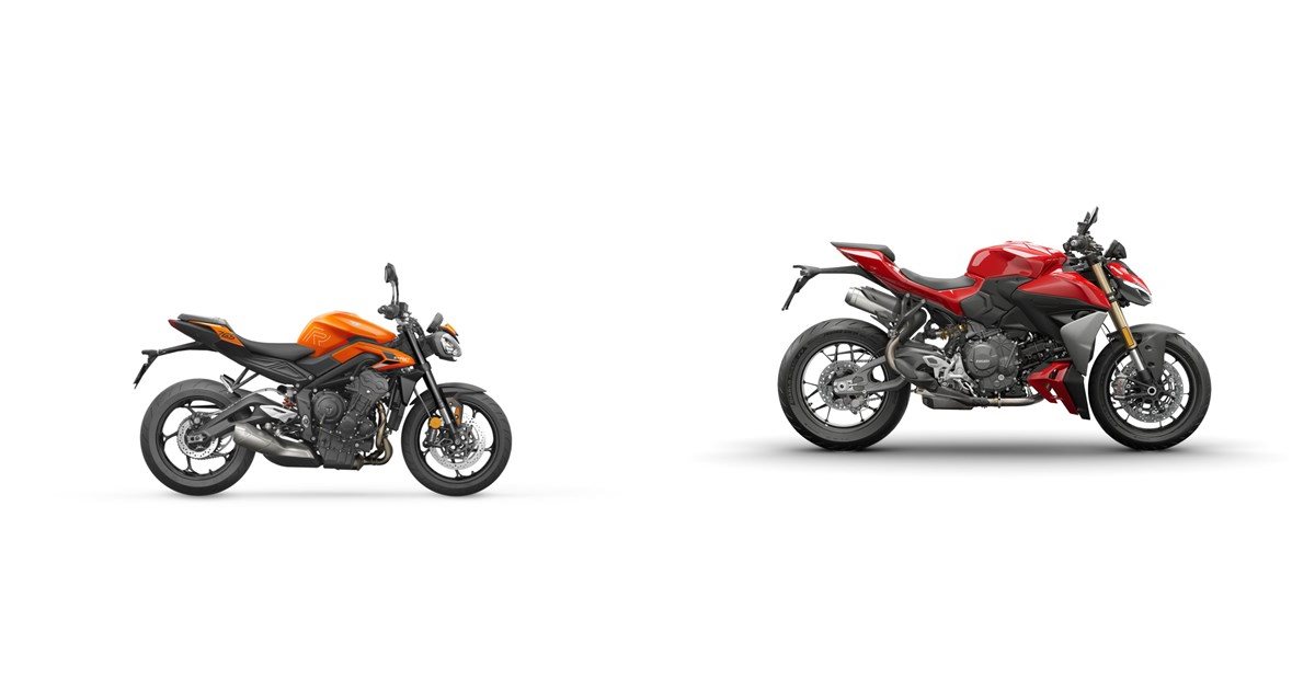 Motorrad Vergleich Triumph Street Triple 765 R A2 2025 vs. Ducati ...