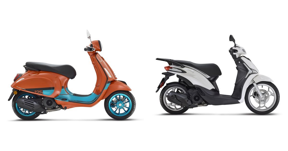 Confronto tra moto Vespa Primavera 50 Color Vibe 2023 VS. Piaggio Liberty 50 2025