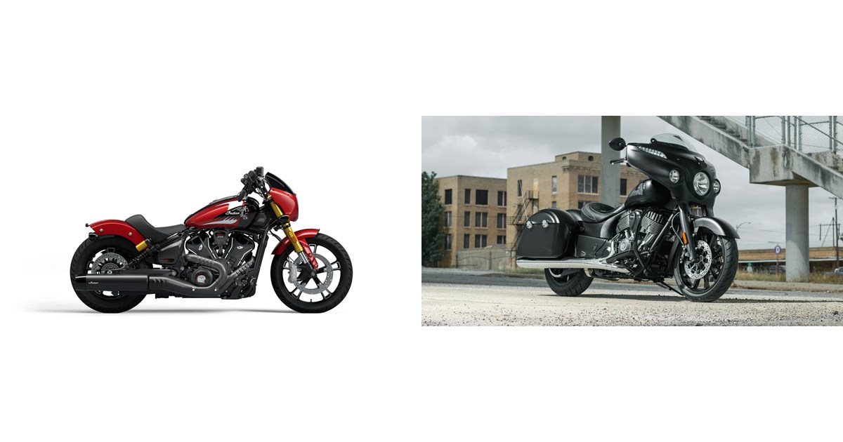 Motorrad Vergleich Indian 101 Scout 2024 vs. Indian Chief Dark Horse 2019
