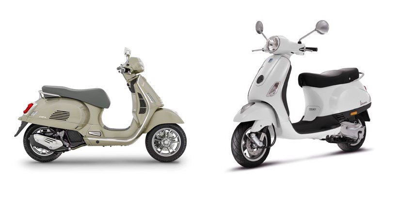 Motorrad Vergleich Vespa GTS 125 2025 vs. Vespa LX 50 2T 2009
