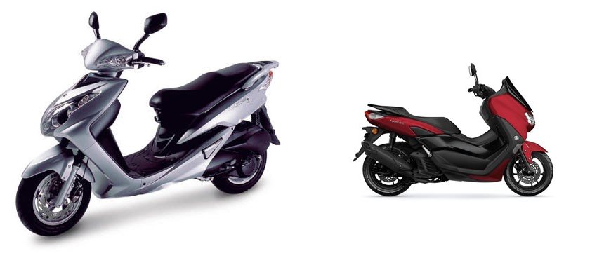 Motorrad Vergleich Sym VS 125 2009 vs. Yamaha NMAX 125 2021