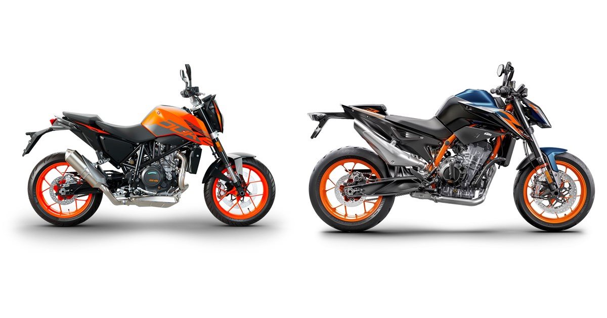 Motorrad Vergleich KTM 690 Duke 2019 vs. KTM 890 Duke R 2023