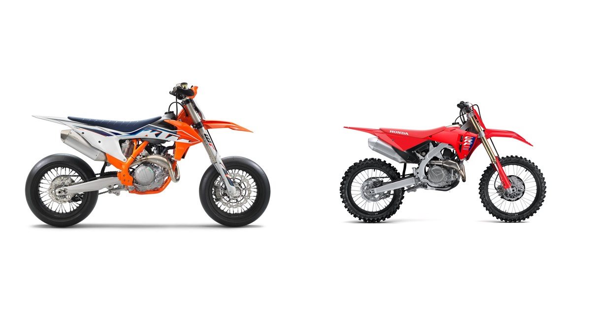 Comparaison des motos KTM 450 SMR 2022 VS. Honda CRF450R 2025