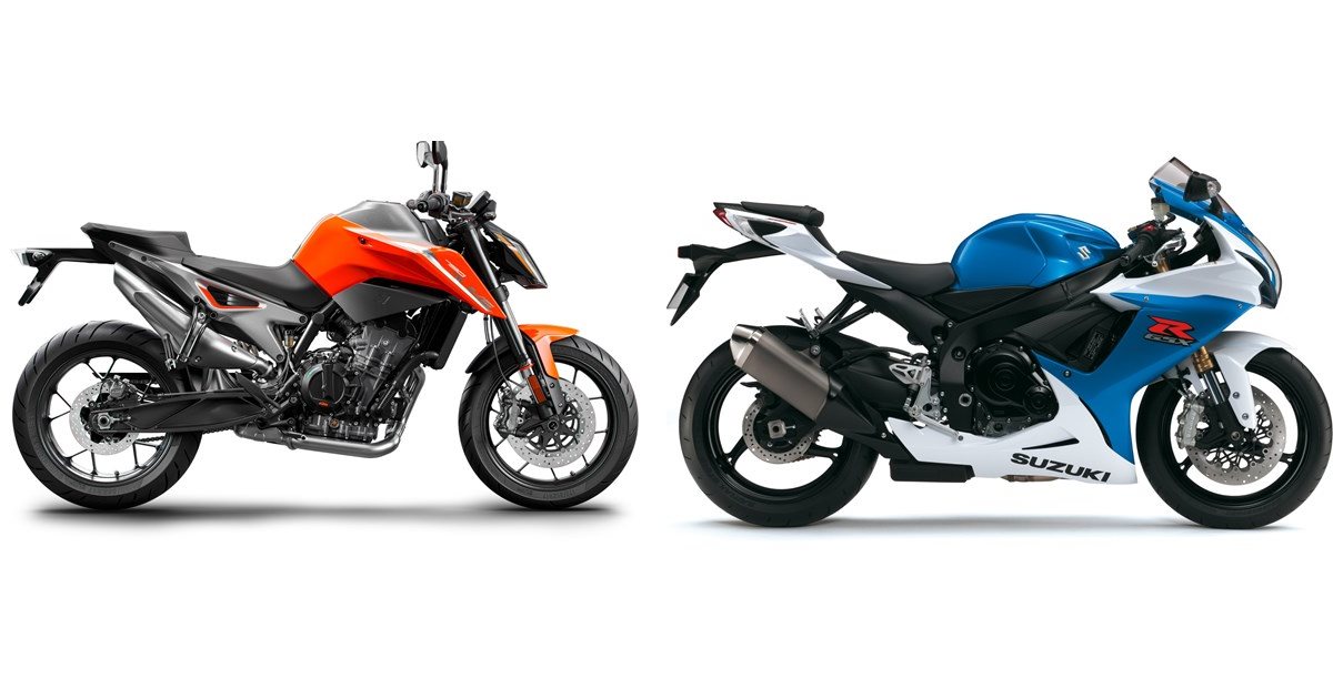 Motorrad Vergleich KTM 790 Duke 2019 vs. Suzuki GSX-R 750 2014