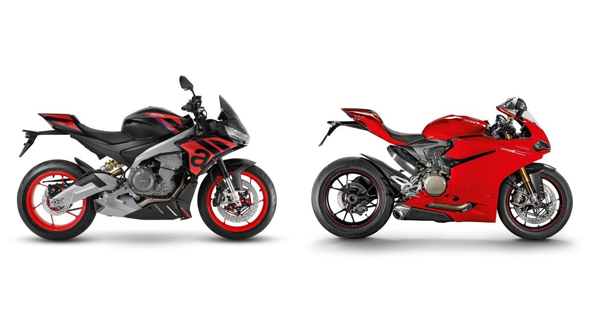 Motorrad Vergleich Aprilia Tuono 660 Factory 2024 vs. Ducati 1299 ...
