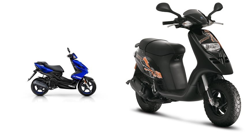 Motorrad Vergleich Yamaha Aerox 4 2020 Vs Piaggio Typhoon Sport 50 2t 2011
