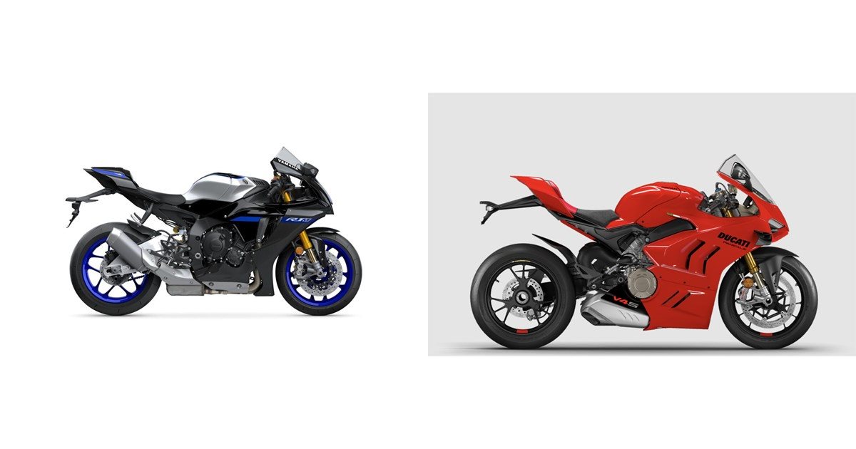 Motorrad Vergleich Yamaha R1M 2023 vs. Ducati Panigale V4 S 2024