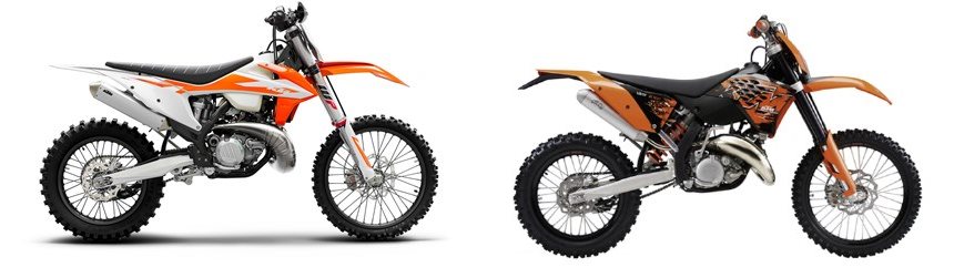 Motorrad Vergleich KTM 300 EXC TPI 2020 vs. KTM 125 EXC 2008