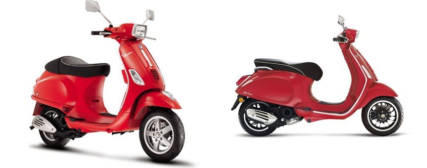 Motorrad Vergleich Vespa S 50 2T 2010 vs. Vespa Sprint 50 4T 2021