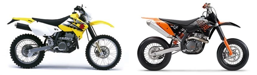 Motorrad Vergleich Suzuki DR-Z 400 E 2005 vs. KTM 450 SMR 2009