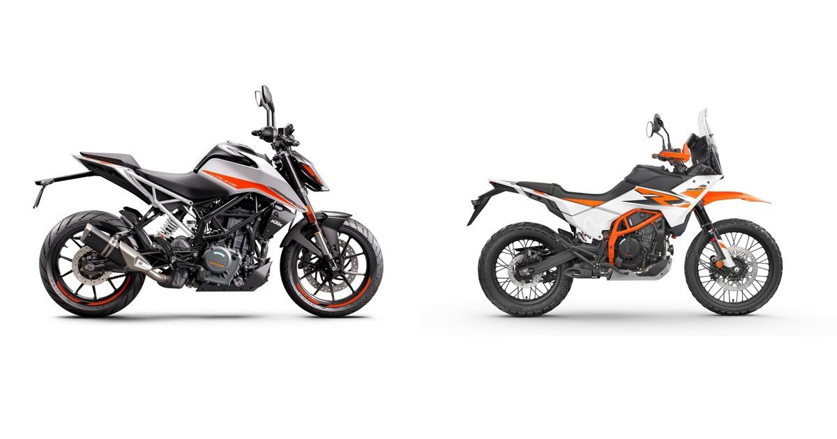 Motorrad Vergleich KTM 390 Duke 2022 vs. KTM 390 Adventure R 2025