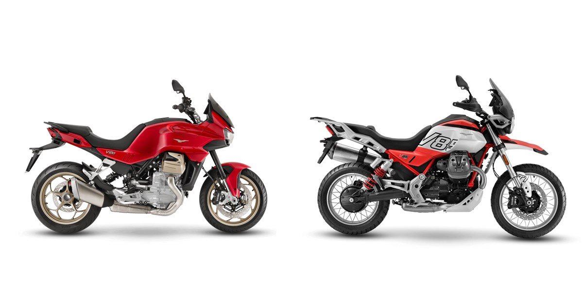 Motorrad Vergleich Moto Guzzi V100 Mandello 2024 vs. Moto Guzzi V85 TT 2025