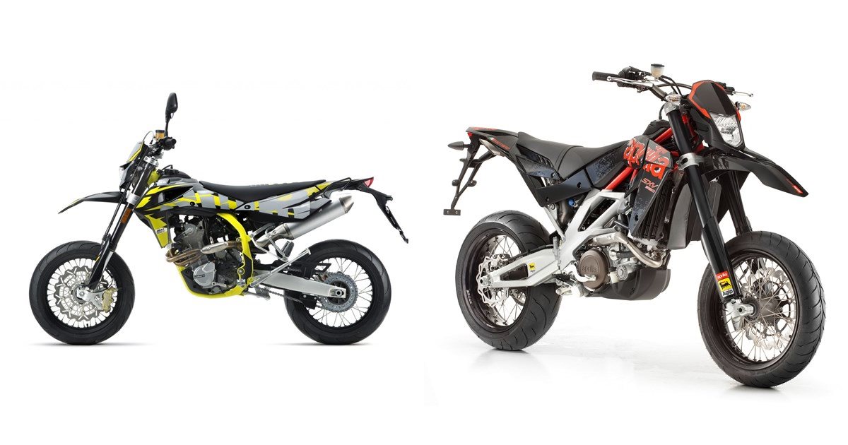 Motorrad Vergleich SWM SM 500 R 2020 vs. Aprilia SXV 550 Supermoto 2018