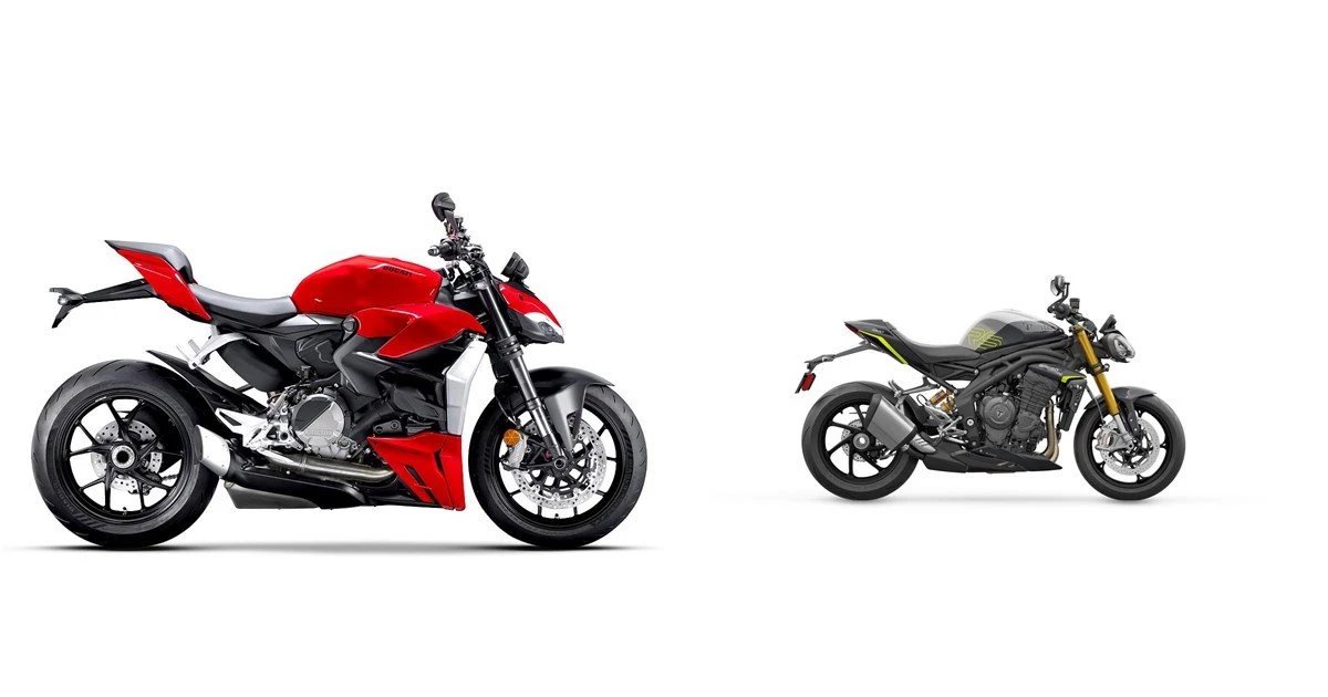 Ducati Streetfighter V2 2023 vs Triumph Speed Triple 1200 RS 2025