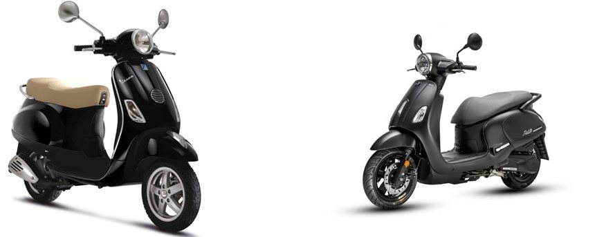Motorrad Vergleich Vespa LX 125 2009 vs. Sym Fiddle 125 E5 2021