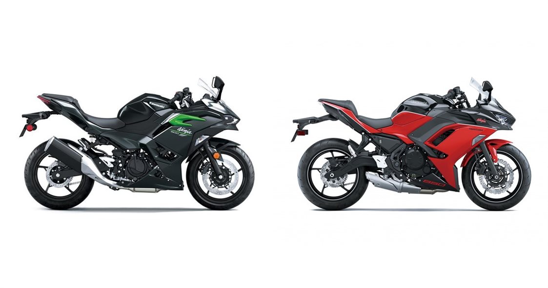 Motorrad Vergleich Kawasaki Ninja 500 2025 vs. Kawasaki Ninja 650 40th ...