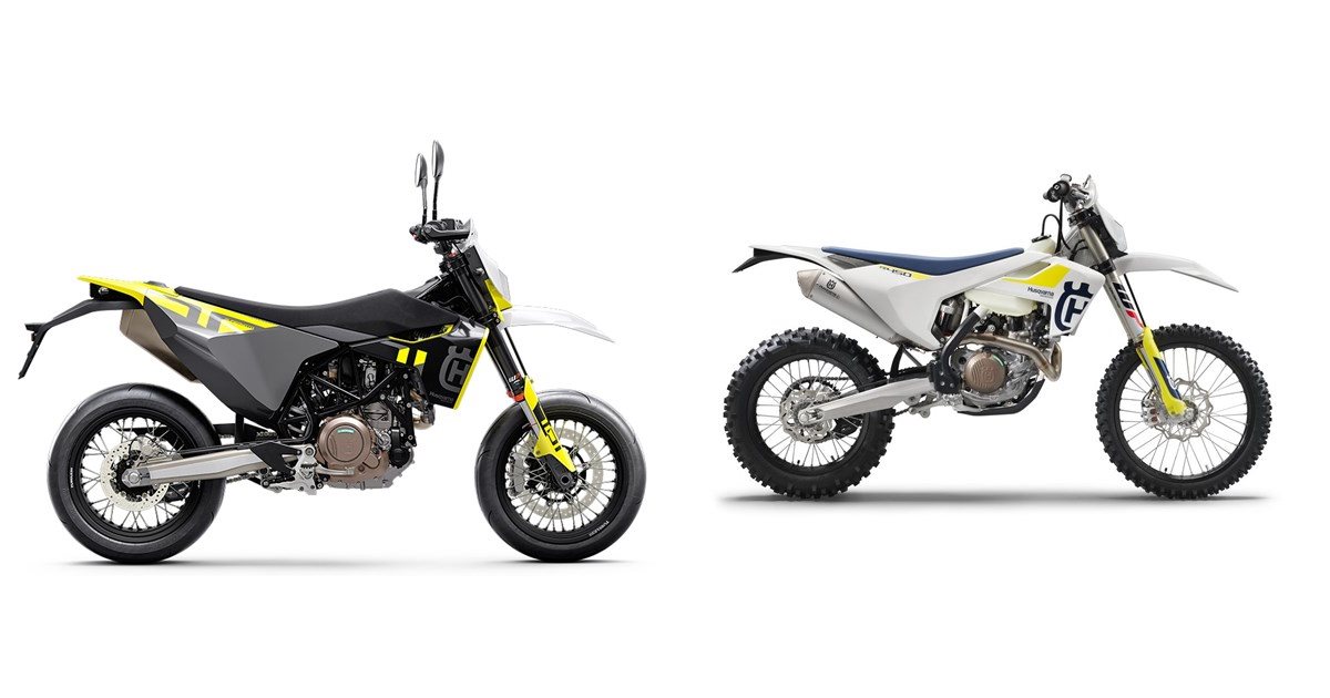 Motorrad Vergleich Husqvarna 701 Supermoto 2024 vs. Husqvarna FE 450 2019
