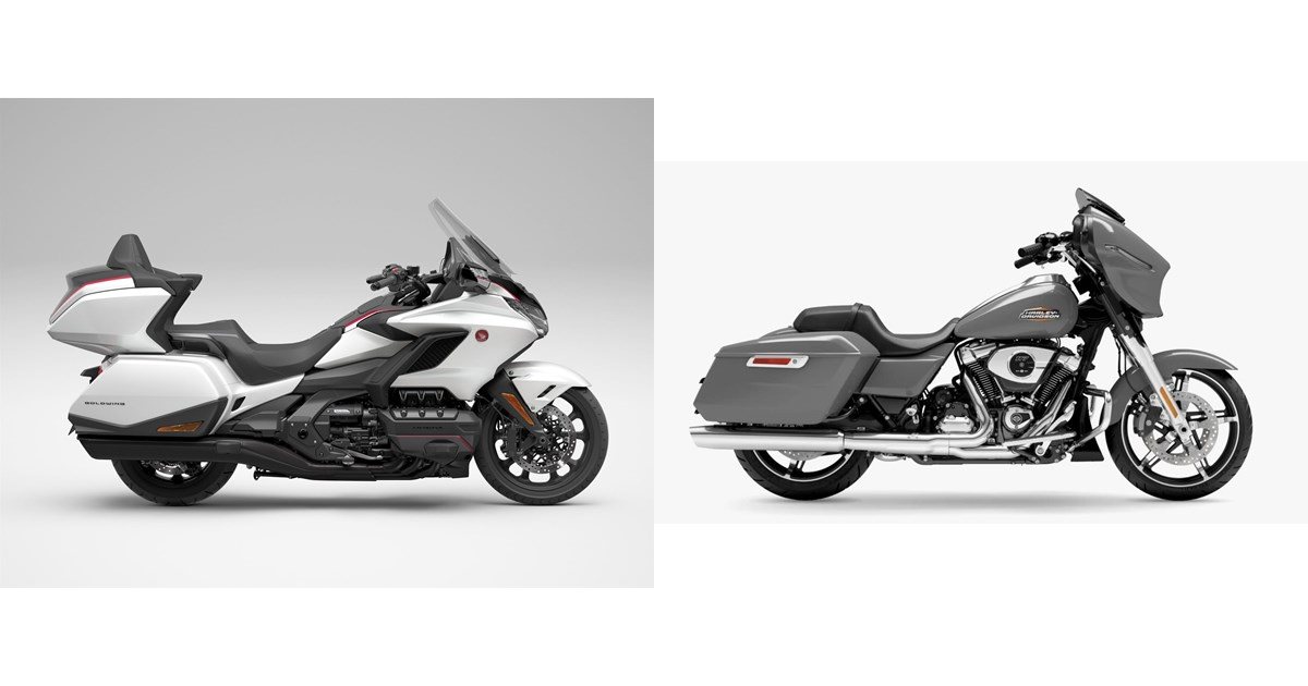 Motorrad Vergleich Honda GL 1800 Goldwing Tour DCT 2024 vs. Harley ...