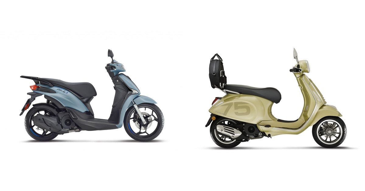 Motorrad Vergleich Piaggio Liberty 125 S 2025 vs. Vespa Primavera 125 75th 2021