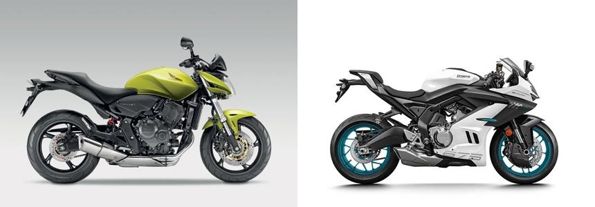 Motorrad Vergleich Honda CB 600 F Hornet 2009 vs. CFMOTO 675SR-R 2025